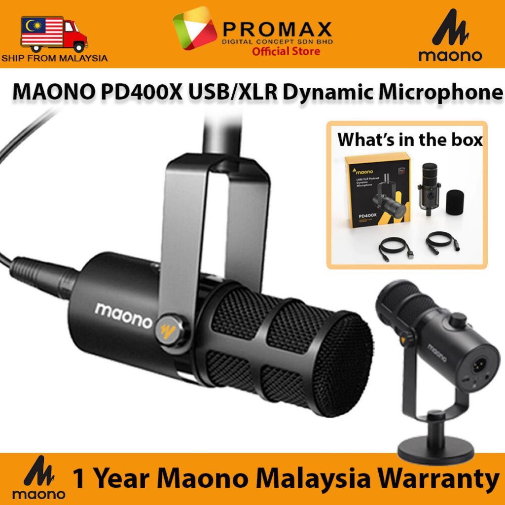 MAONO PD400X USB/XLR Dynamic Microphone with Boom Arm PD 400X PD-400X PD-400-X | Shopee Malaysia
