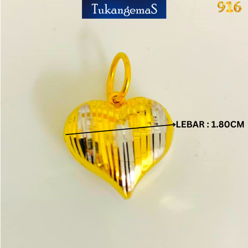 TukangemaS loket emas 916 pendants 22k love pahat gemuk licin besar ...