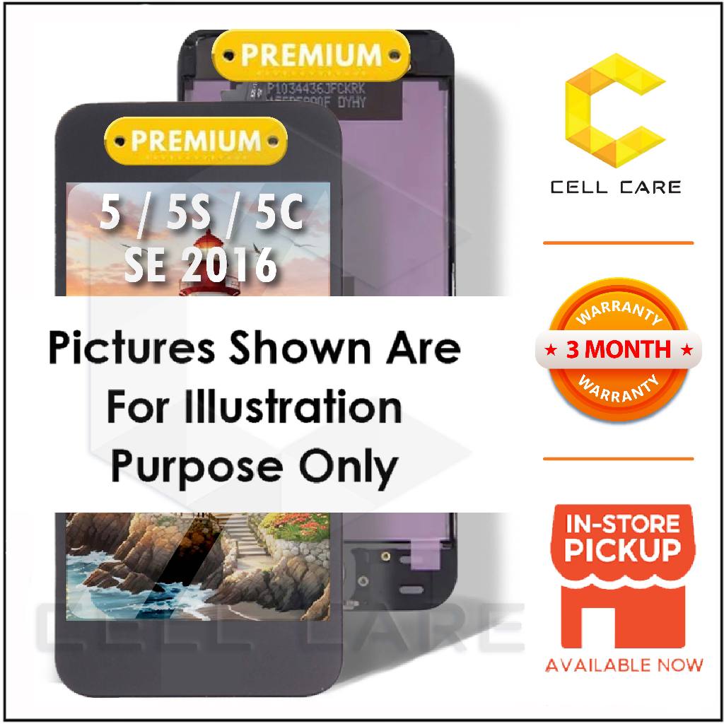 LCD Screen Display For IP 5 / IP 5S / IP 5C / IP SE 2016 (FREE TEMPERED ...