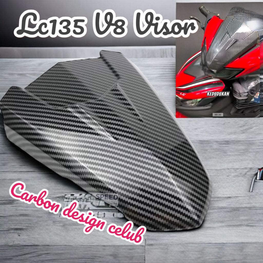 LC135 V8 FI HANDLE WINDSHIED VISOR CARBON / BLACK /CLEAR lc135 v8 visor ...