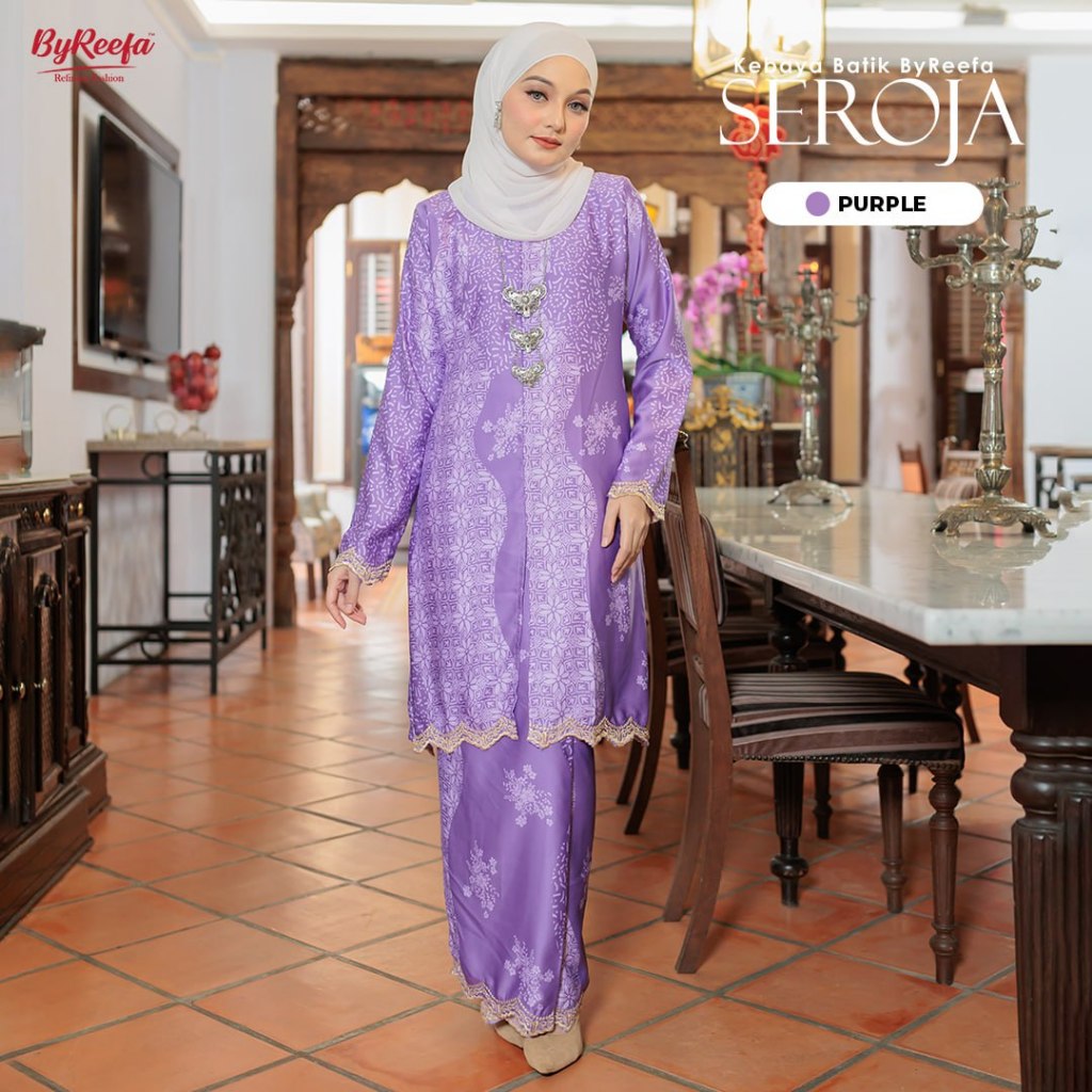 [Raya 2024] Kebaya Batik SEROJA ByReefa Collection | Material Sutera ...