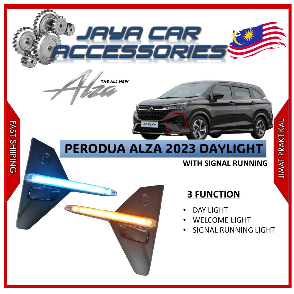 PERODUA ALZA 2022-2023 DAYLIGHT WITH FOGLAMP COVER 3 IN 1 function ...