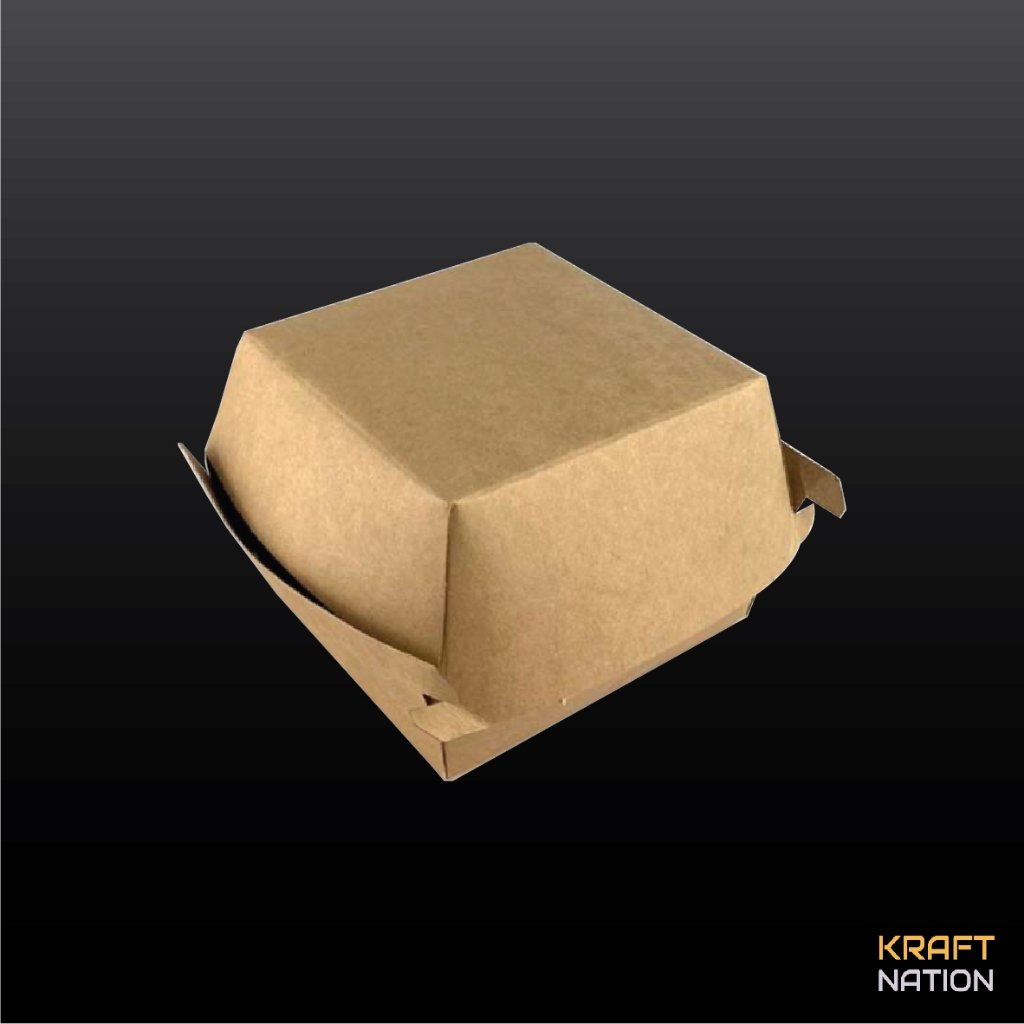 [Premium] Paper Burger Box / Pancake Box / Tart Box / Kuih Muih ...