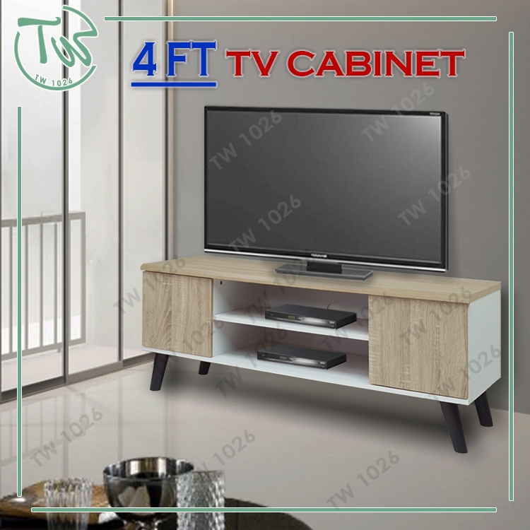 TW【Ready Stock】4 FT TV Cabinet {Simple & Minimalist Style}/TV Console/ Kabinet TV Minimalis ...