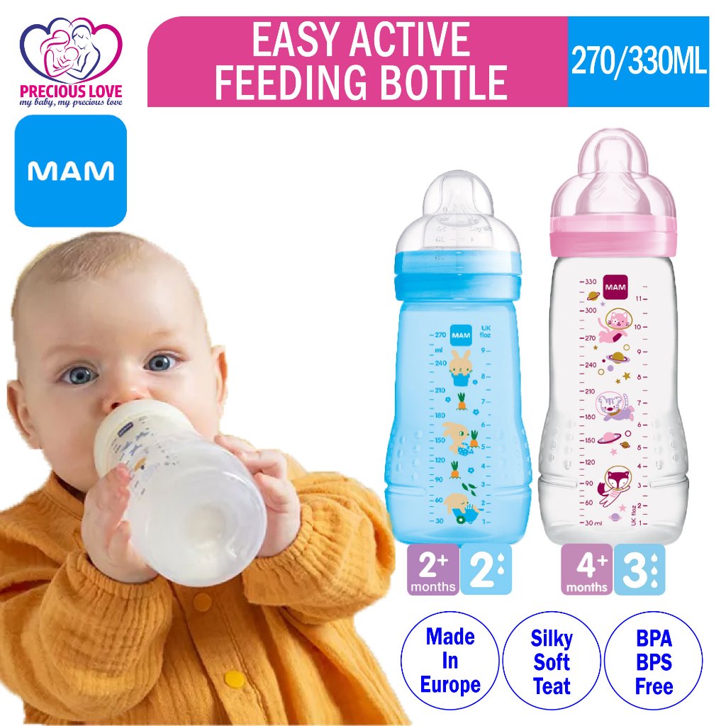 MAM Easy Active Baby Feeding Bottle | 270ml / 330ml | Single / Twin ...