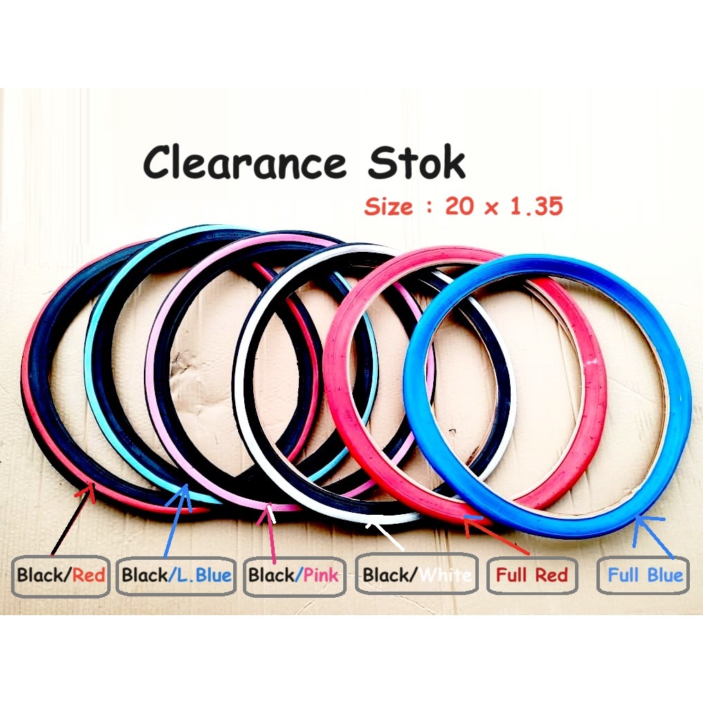 Clearance Stock Tayar colour untuk basikal non - lajak 20"x1.35 BMX ...