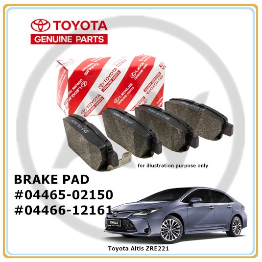 Toyota Corolla Altis ZRE221 2019-2024 Front Rear Disc Brake pad ...