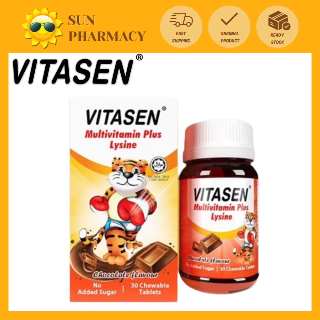 Vitasen Multivitamin Plus Lysine - Chocolate 60'S/30'S | Shopee Malaysia