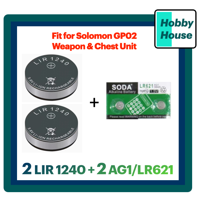 [Ready Stock] Solomon GP02 Weapon & Head/Chest | 2 LIR LIR1240 + 2 AG1 ...