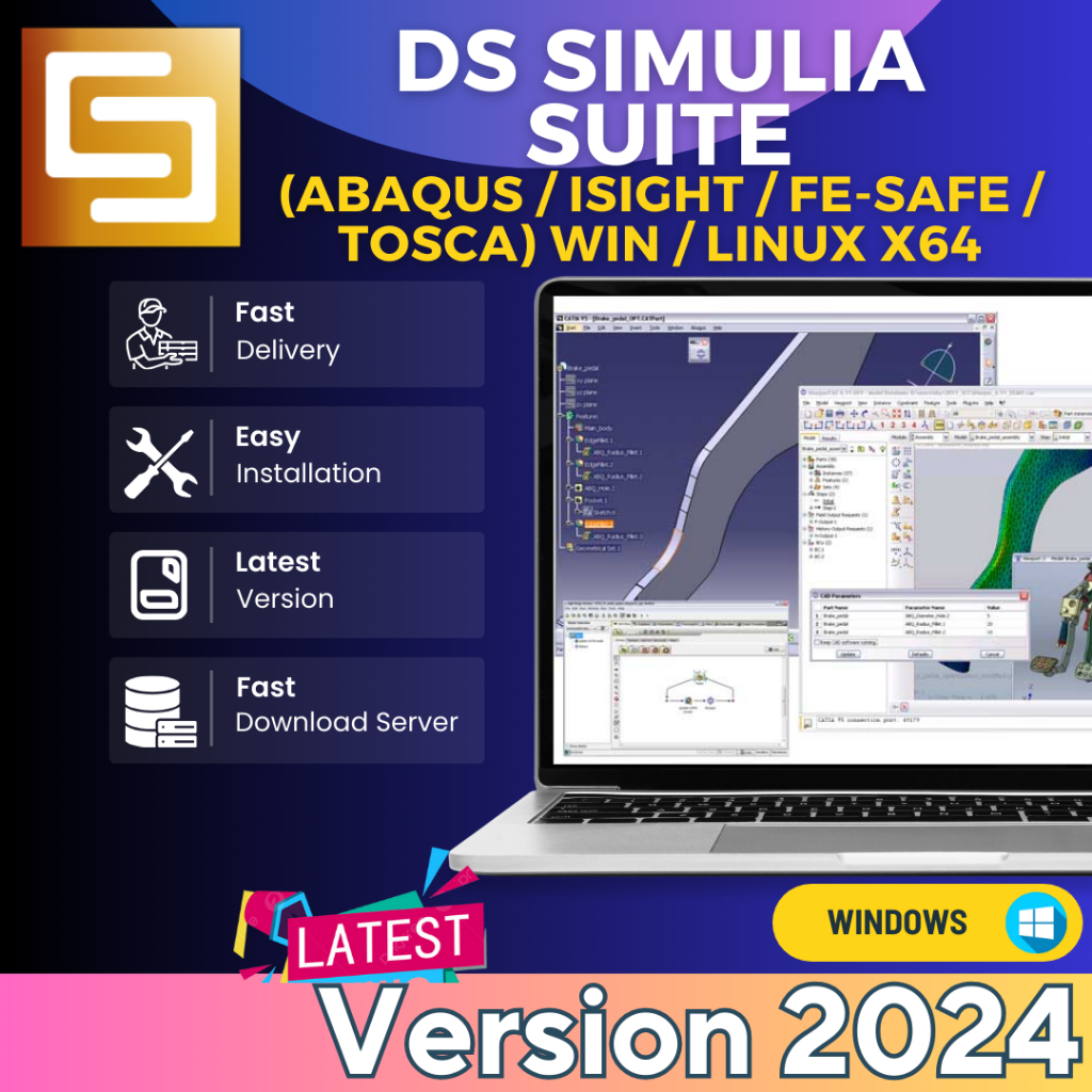 DS SIMULIA Suite 2024 - (Abaqus / Isight / Fe-safe / Tosca) | Windows | Linux x64 | Shopee Malaysia