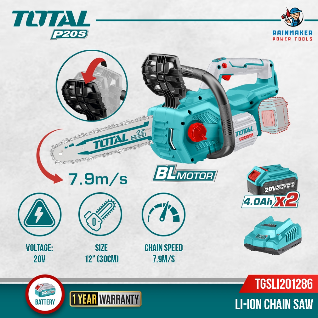 Total Lithium-Ion chain saw - TGSLI201286 | Shopee Malaysia
