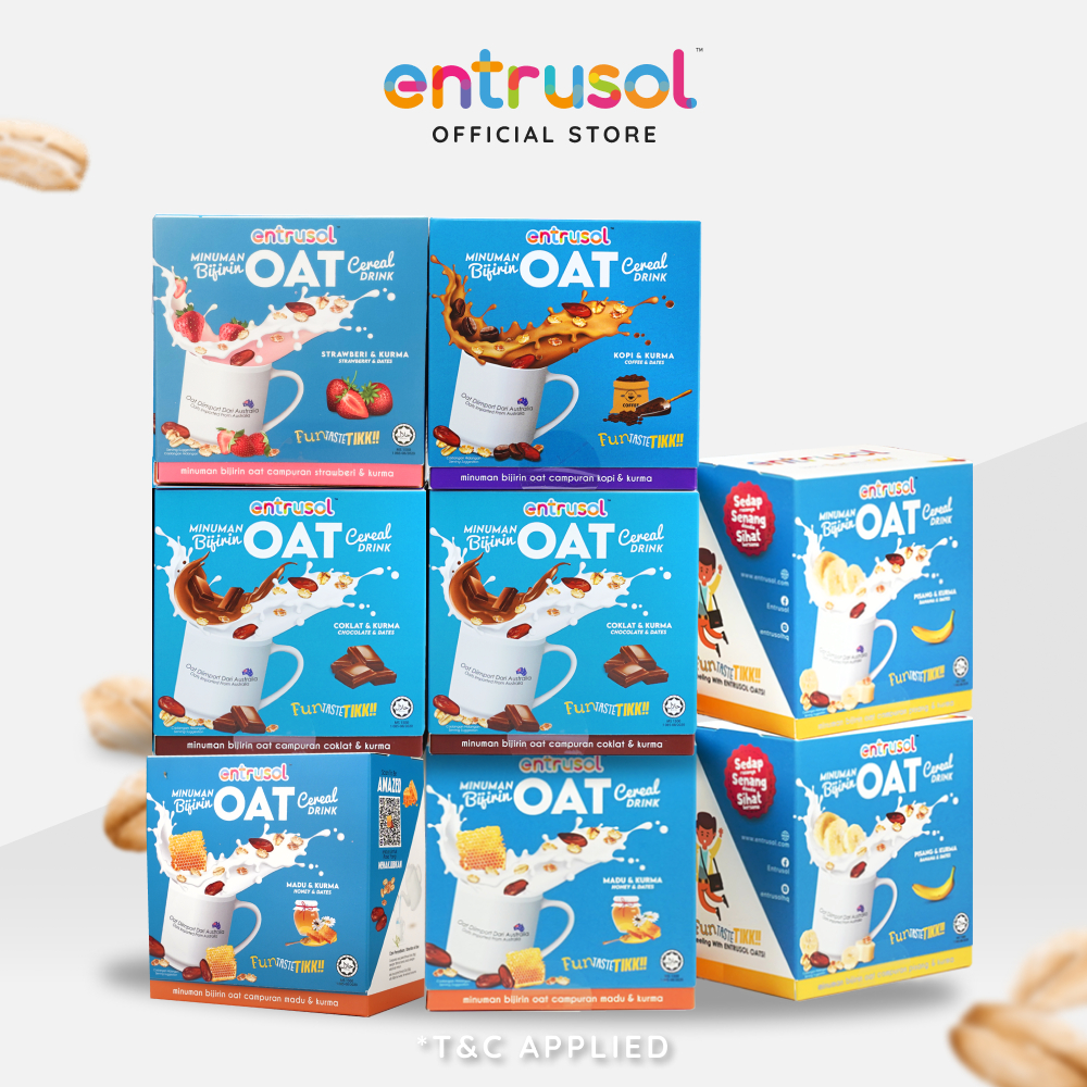 [Ultimate Combo 8 Box] Entrusol Oat Cereal Drink (80 x 30g) - Halal ...