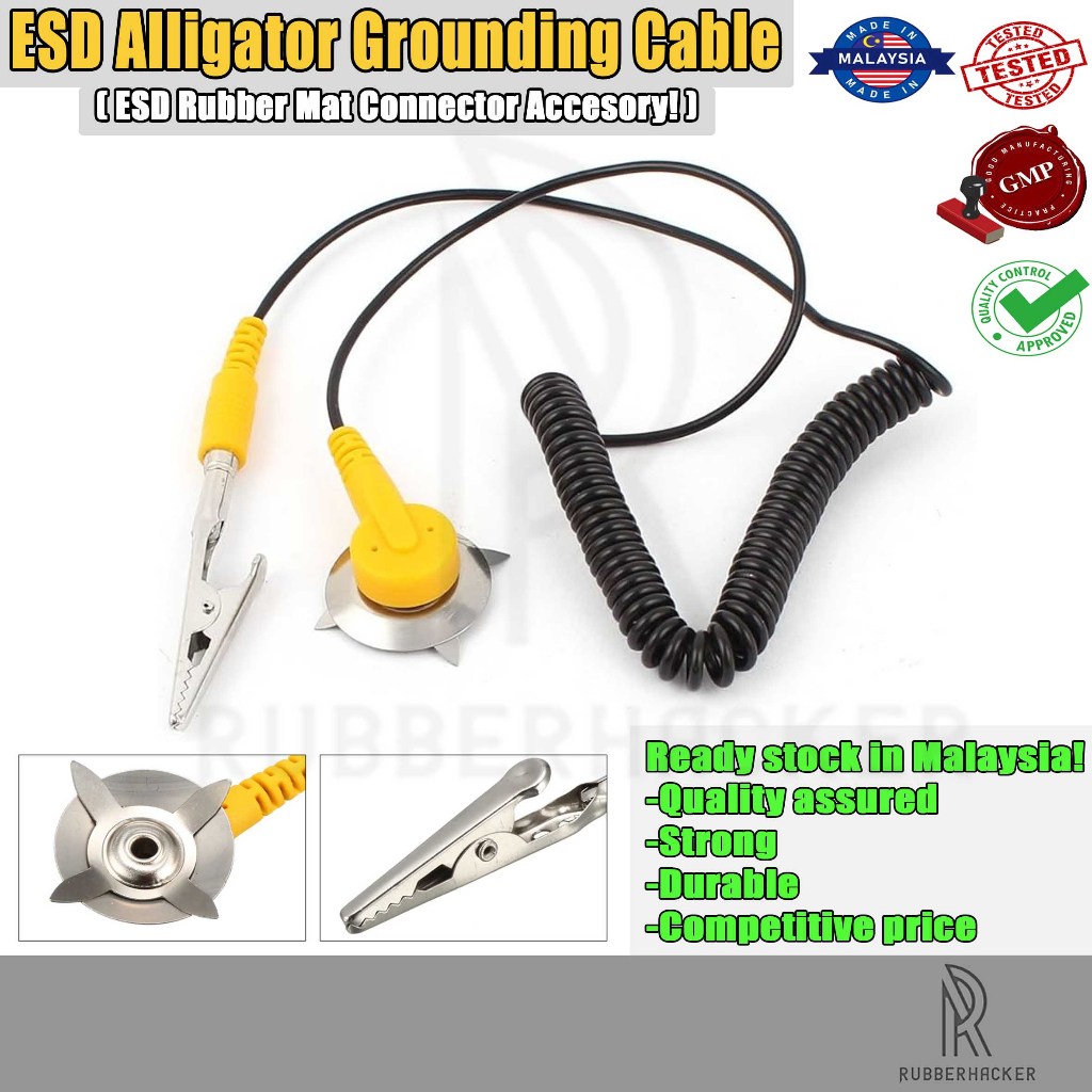 ESD Anti Static Grounding Discharge Wrist Strap, Alligator Kit Black ...