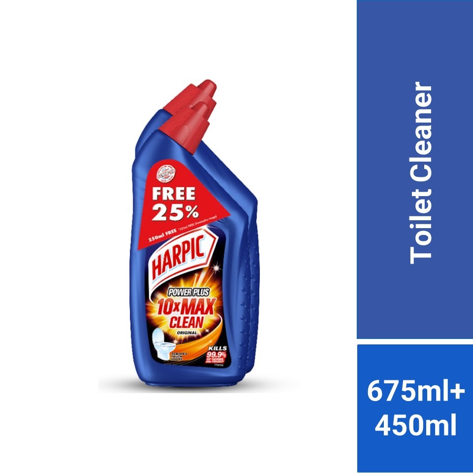 Harpic Power Plus (675ml + 450ml) / Active Gel (750ml + 500ml) Disinfectant Toilet Cleaner ...