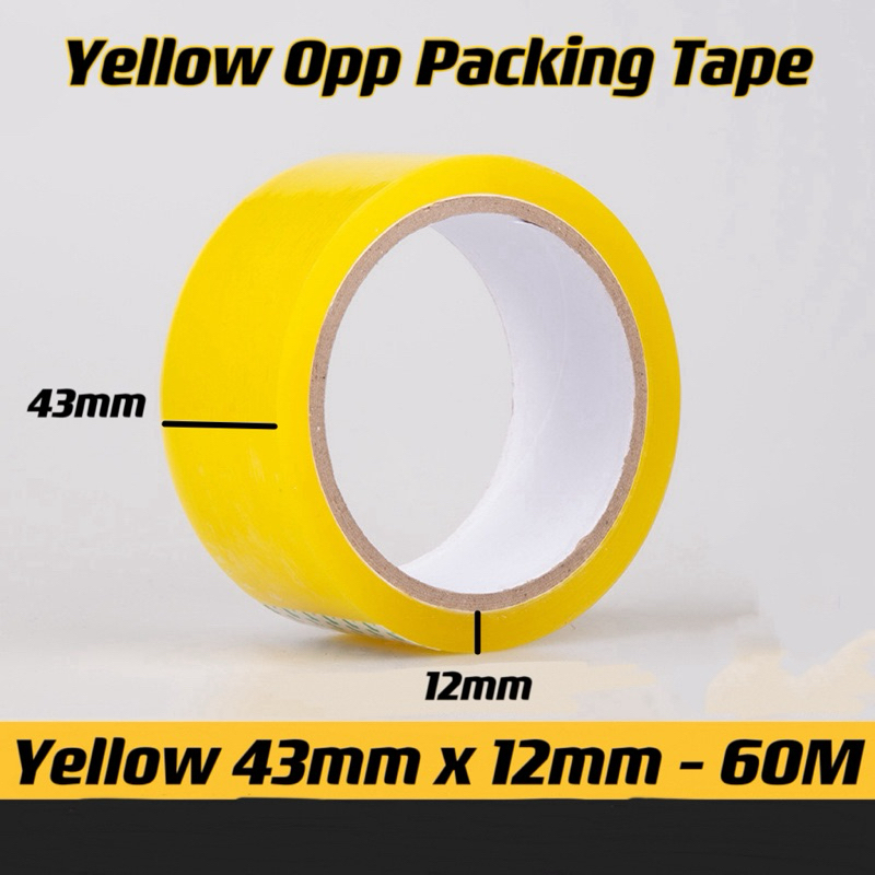 OPP Tape 43mm / 50mm ( 60 / 100 Meter ) 胶带 胶纸 胶带纸 透明胶纸 Yellow Tape ...