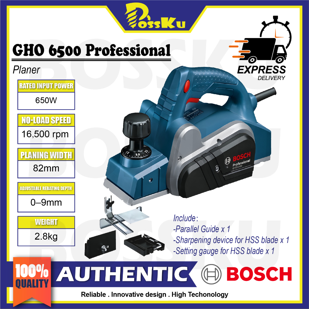 BOSCH GHO 6500 Wood Planer 650W Professional Planer Mesin Ketam Kayu Electric Machine ...