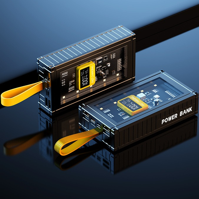 Transparent mecha digital display super fast charging container power ...