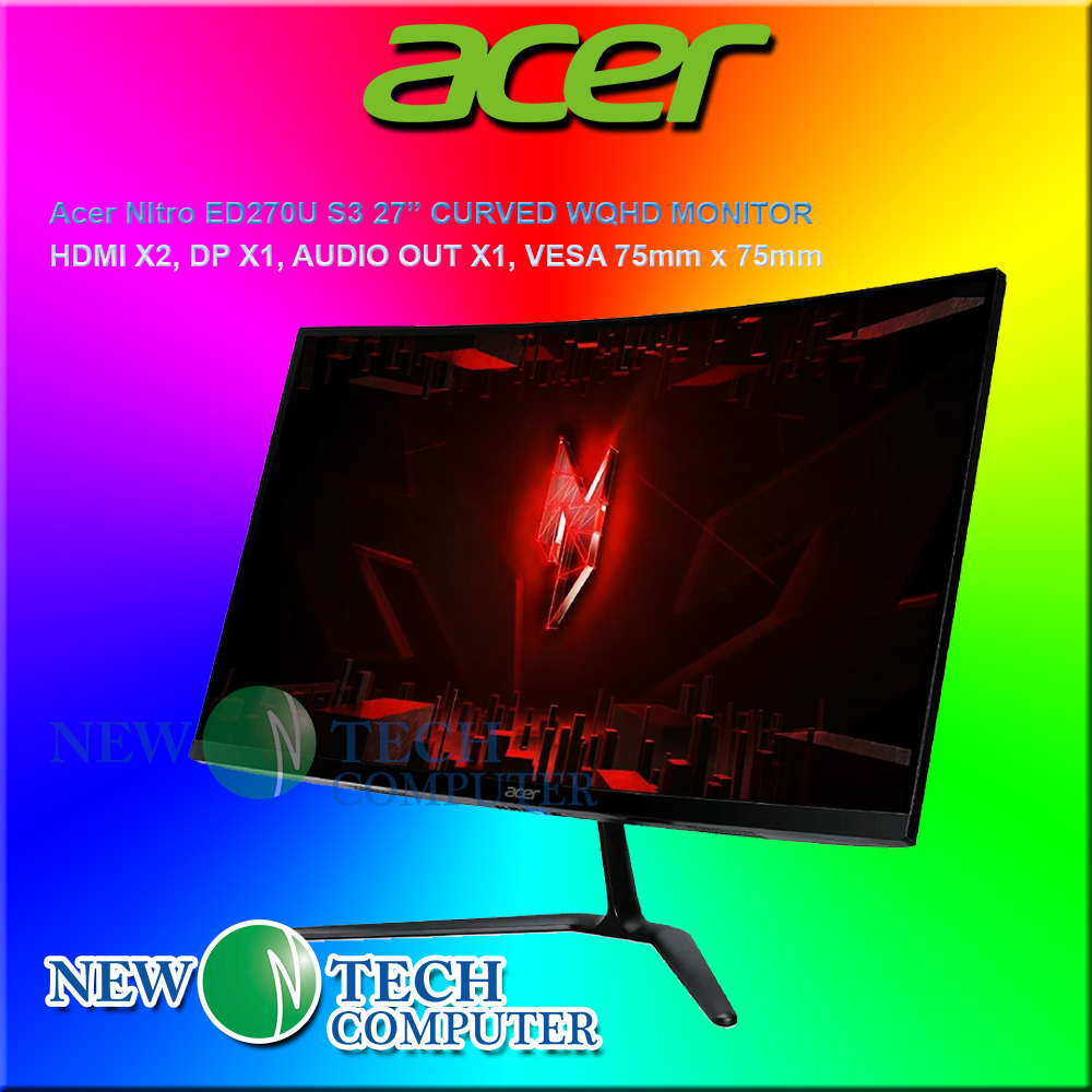 ACER NITRO ED270U S3 / ED270US3 27" CURVED GAMING MONITOR ( 27" VA WQHD ...