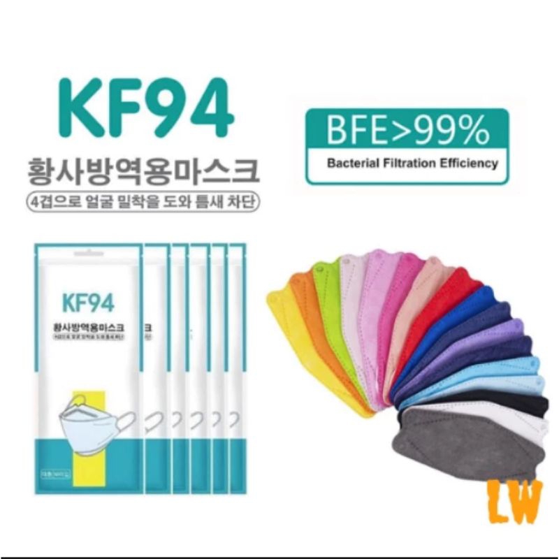 KF94 Korea 4 PLY adult disposable headloop Face Mask KF94 Pelitup Muka ...