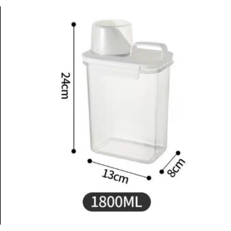 **Ready Stock** Tranparent detergent storage box container Washing ...