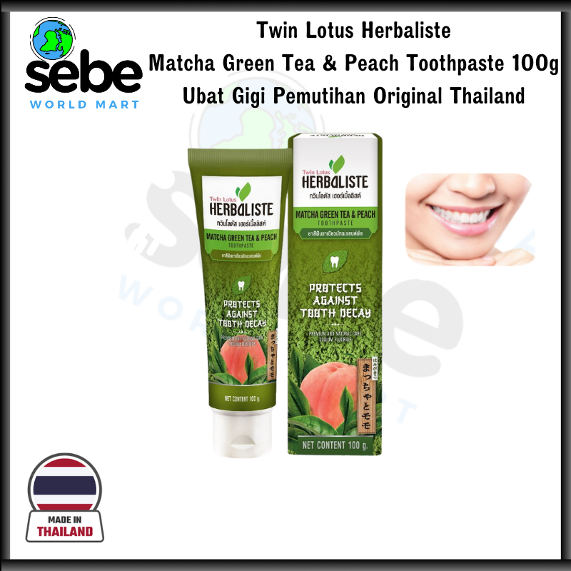 Twin Lotus Herbaliste Matcha Green Tea & Peach Toothpaste 100g Ubat ...