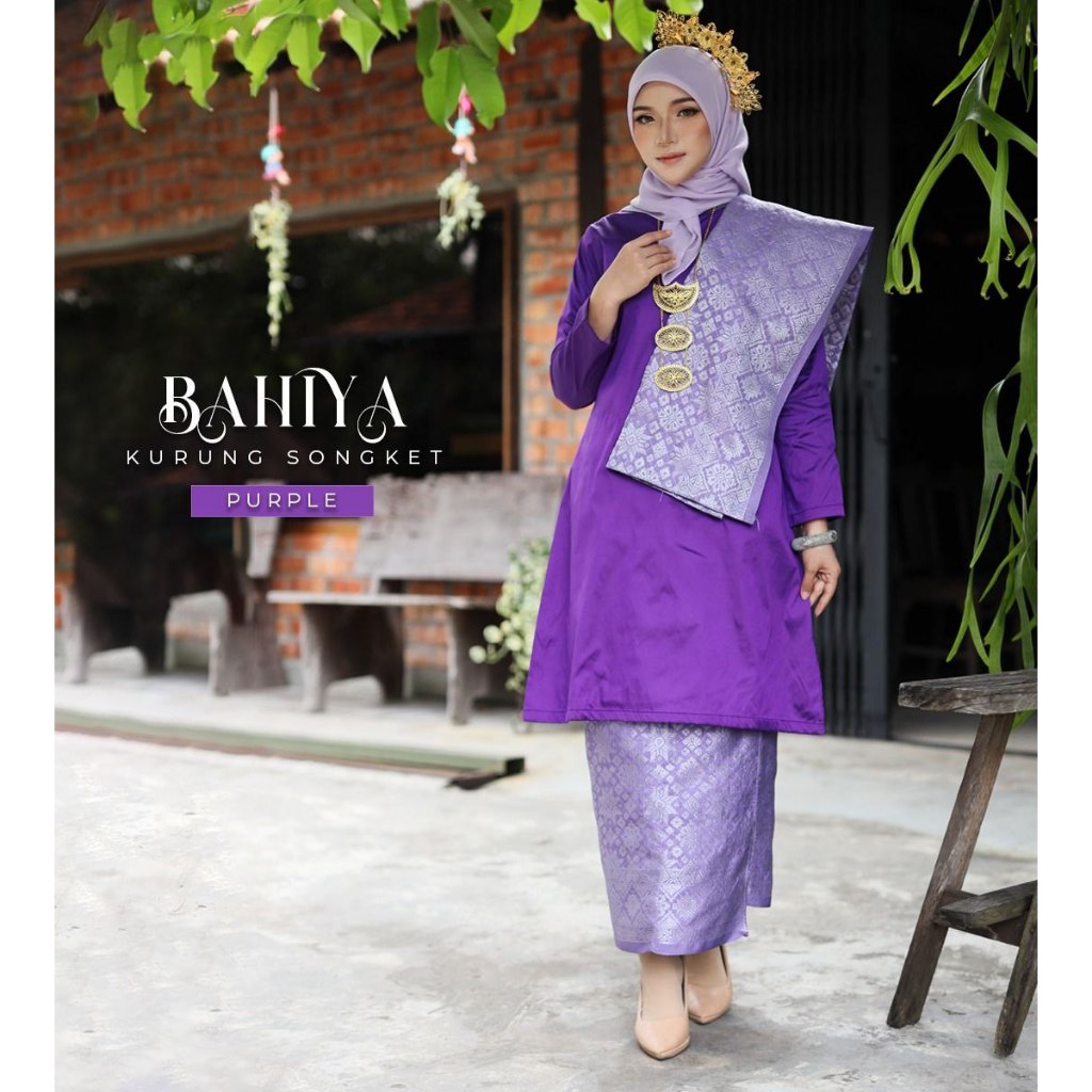 TUNIKMY BAHIYA BAJU KURUNG SONGKET SET BAJU RAYA VIRAL 2024 KAIN ...