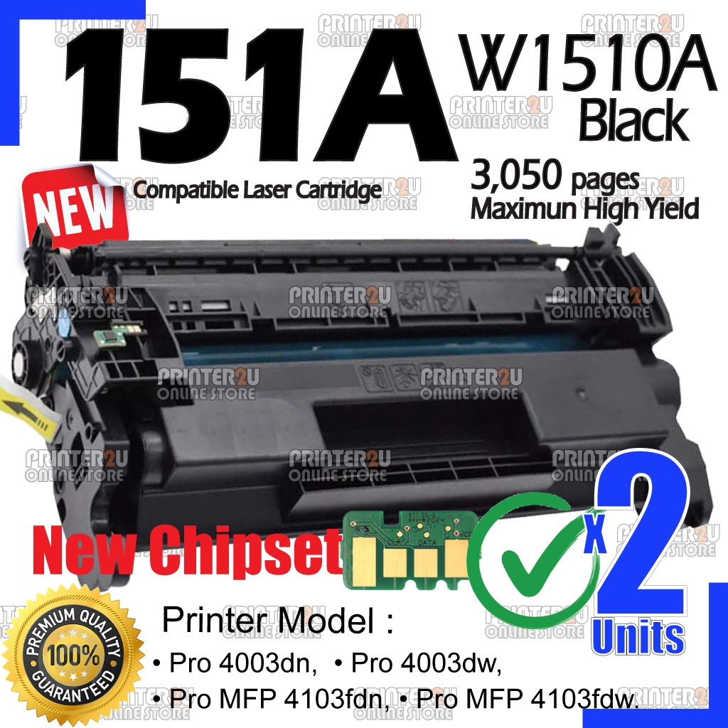 2x Compatible to HP 151A W1510A W1510X HP151A Laserjet Pro M4003dn ...