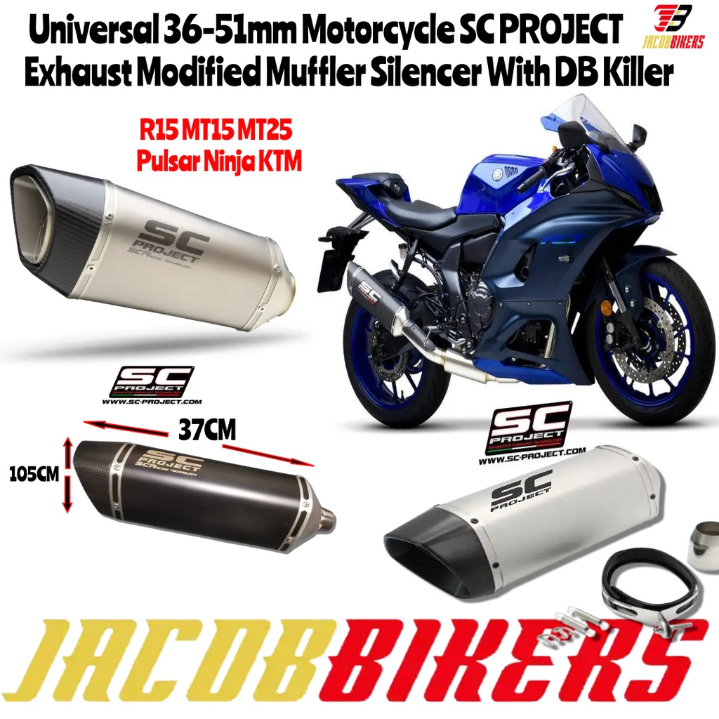Universal 36-51mm Motorcycle SC PROJECT Exhaust Modified Muffler ...