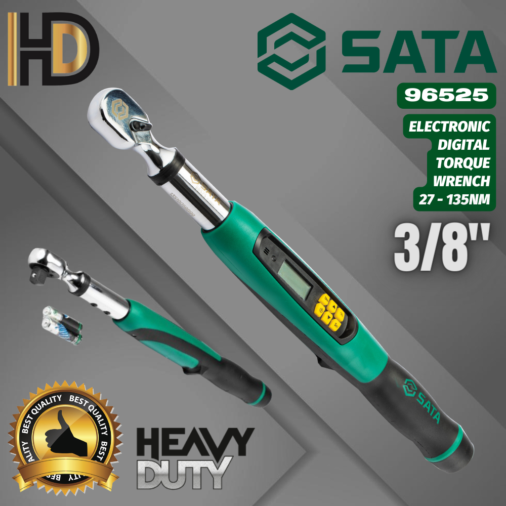 SATA 3/8" Drive Electronic Torque Wrench 13.5 - 135NM / SATA 3/8" Digital Torque Wrench / 96525 ...
