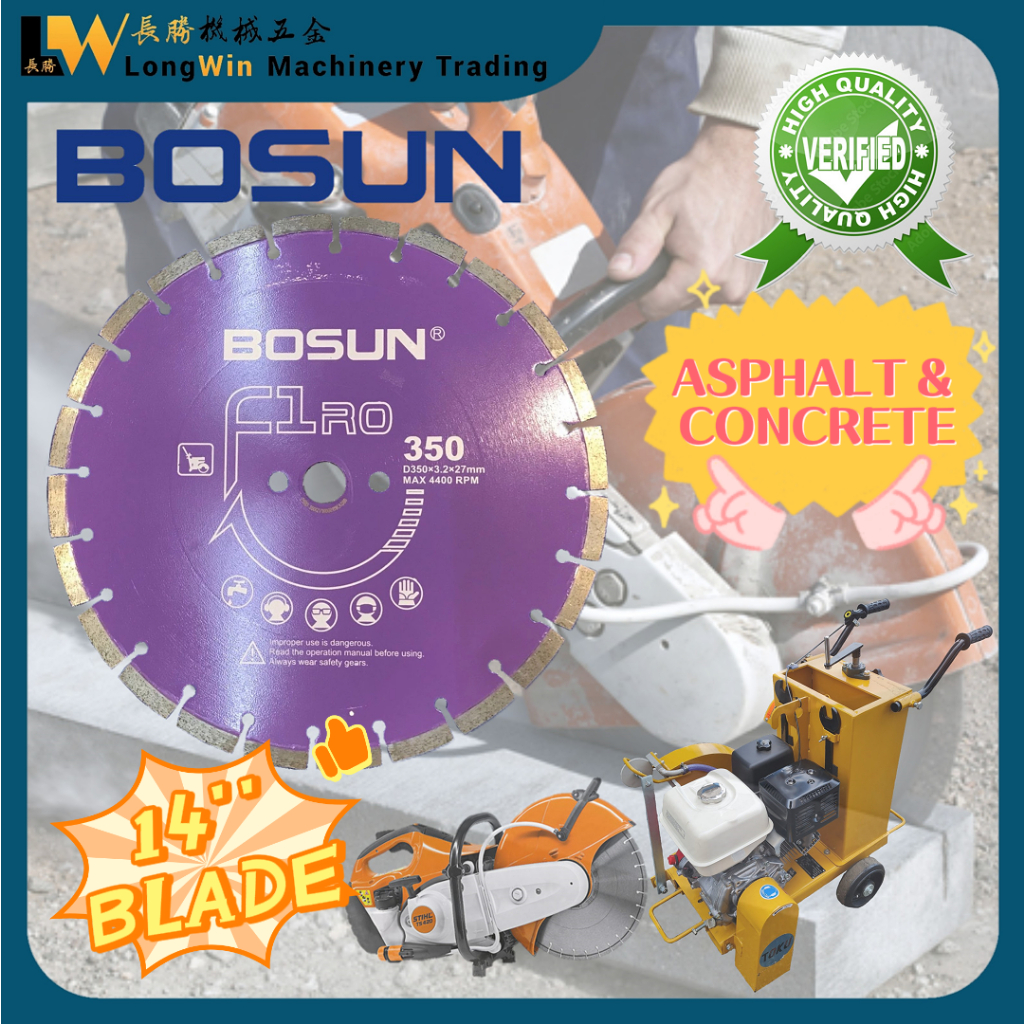 BOSUN B14-F1RO-350 Asphalt & Concrete Blade 14" (350MM) Diamond Cutter ...