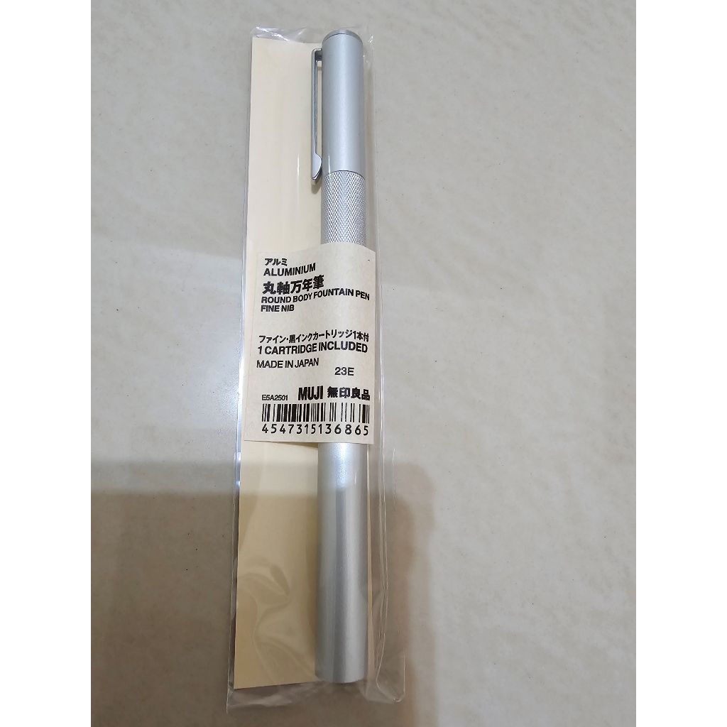 Muji Fountain pen, Aluminium, Fine nib, 1 cartridge included | Shopee ...