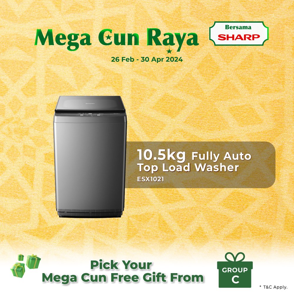 Sharp ESX1021 10.5kg Top Load Washing Machine | Shopee Malaysia