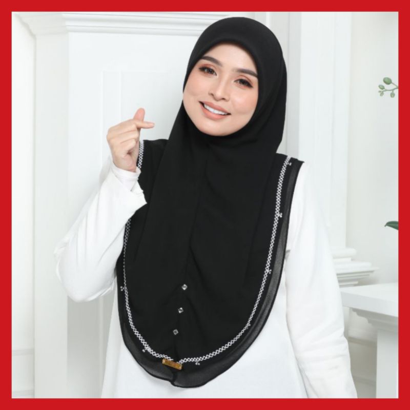 Tudung Sarung Heleena XL Awning Scuba Heavy Chiffon Tudung Souk Plain ...