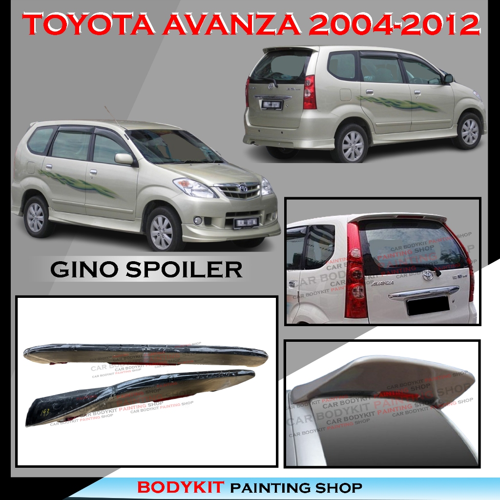TOYOTA AVANZA GINO STYLE REAR TRUNK SPOILER LIP USE ORIGINAL LED ...