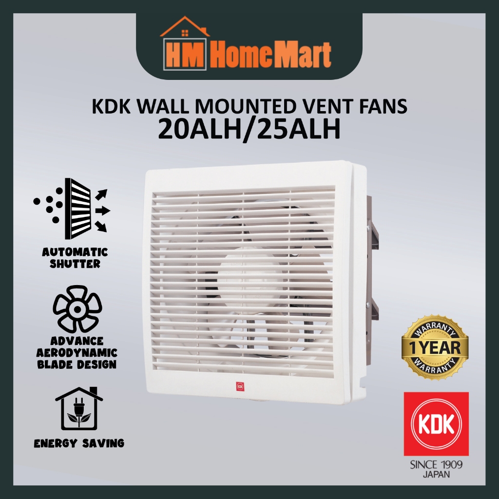 KDK 20ALH 8"/25ALH 10" Wall Mounted Ventilating Fans (White ) (1 Year ...