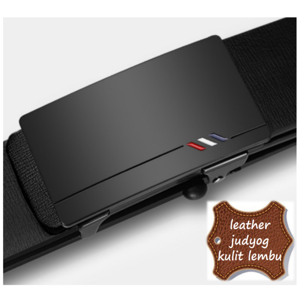 TALI PINGGANG GENUINE LEATHER TOOTHLESS AUTOMATIC BUCKLE MEN'S BELT ...