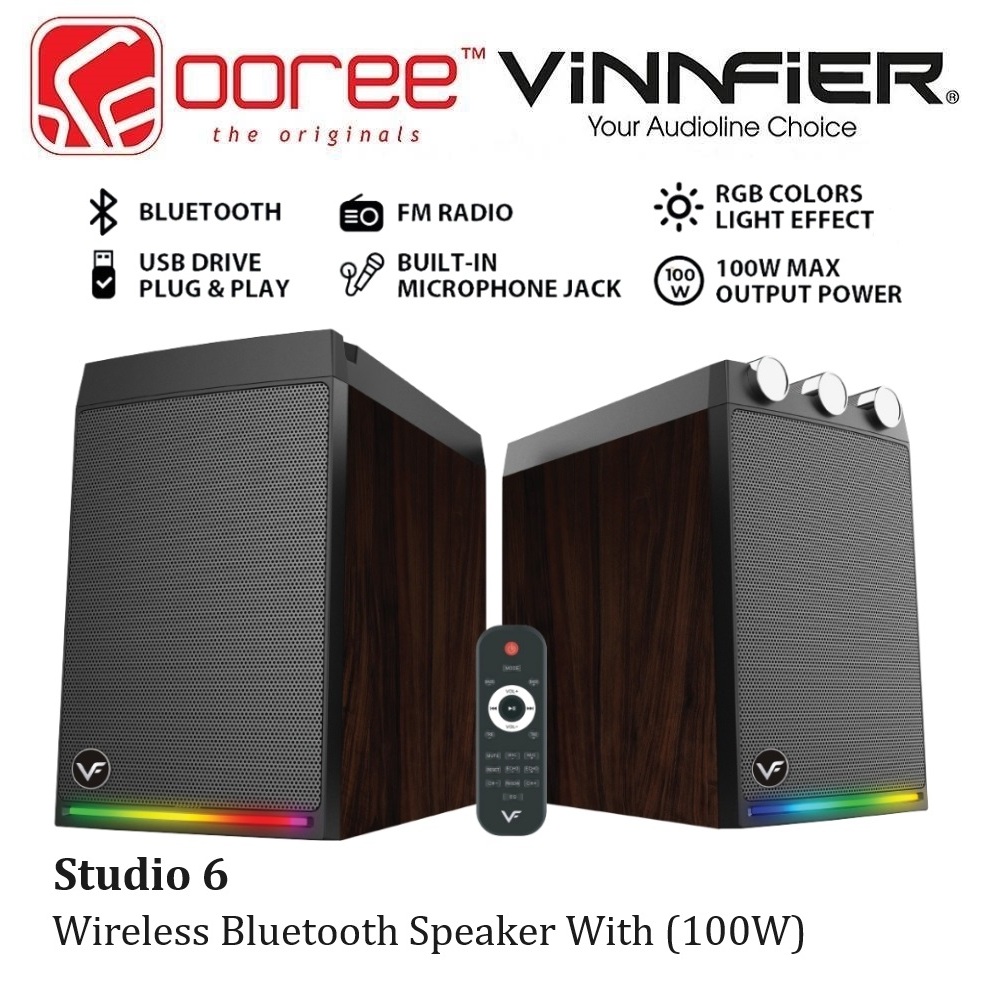 VINNFIER STUDIO 6 WIRELESS BLUTOOTH SPEAKER RGB LIGHT / 100W OUTPUT ...