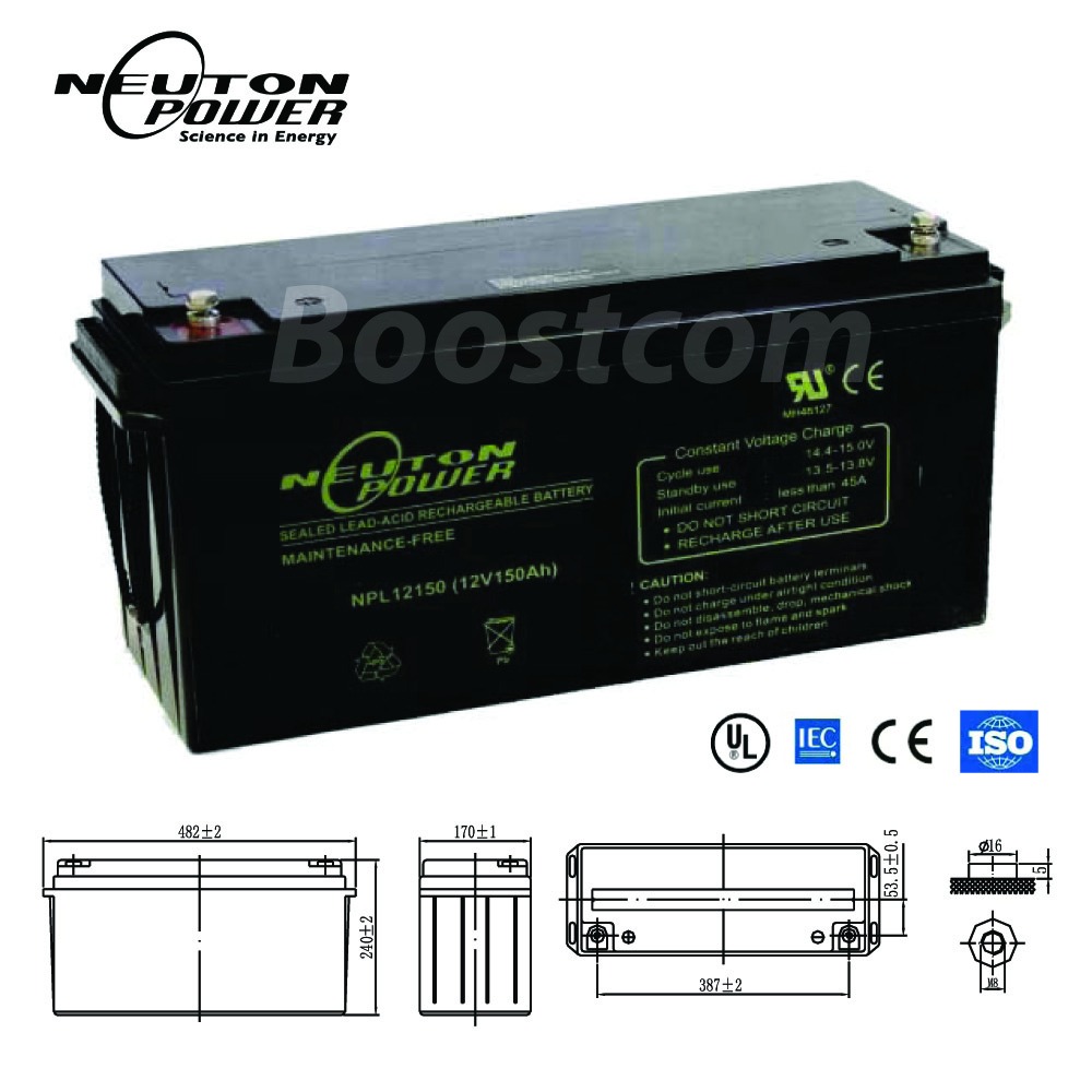 Neuton Power NPD121500B Deep Cycle AGM SLA Suitable for Solar UPS ...