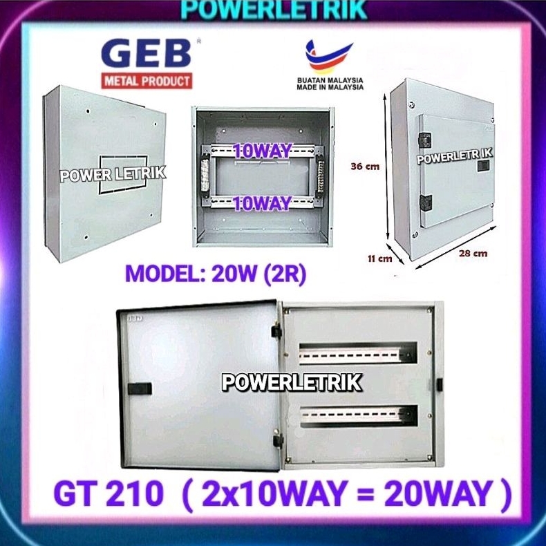*READY STOCK* GEB GT 210 METALCLAD DB 2ROW 10WAY MCB DISTRIBUTION BOX ...