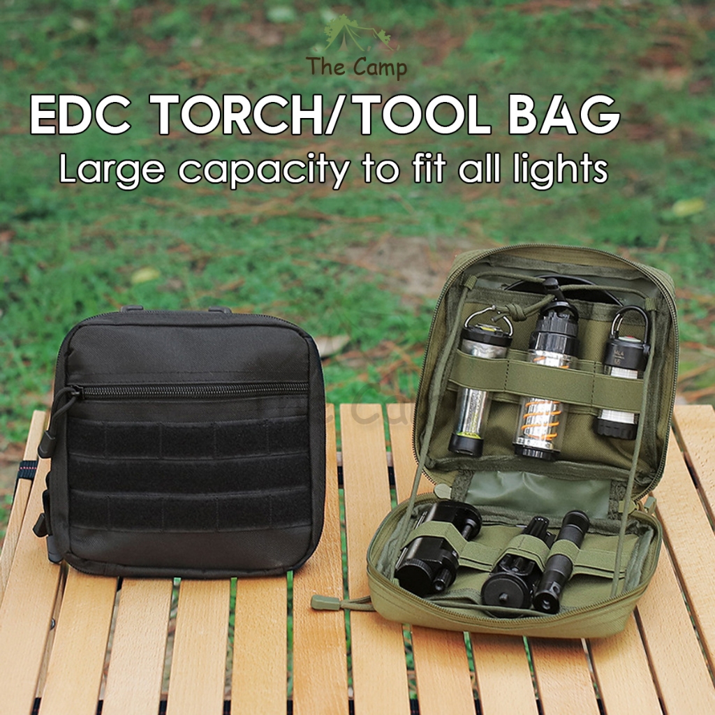 EDC Torch Tool Bag Multipurpose Pouch Pack Camping Outdoor Tactical ...