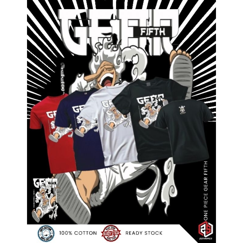 [𝘾𝙊𝙈𝘽𝙀𝘿 𝘾𝙊𝙏𝙏𝙊𝙉][160gsm] One Piece Monkey D. Luffy Gear Fifth T-Shirt | Shopee Malaysia