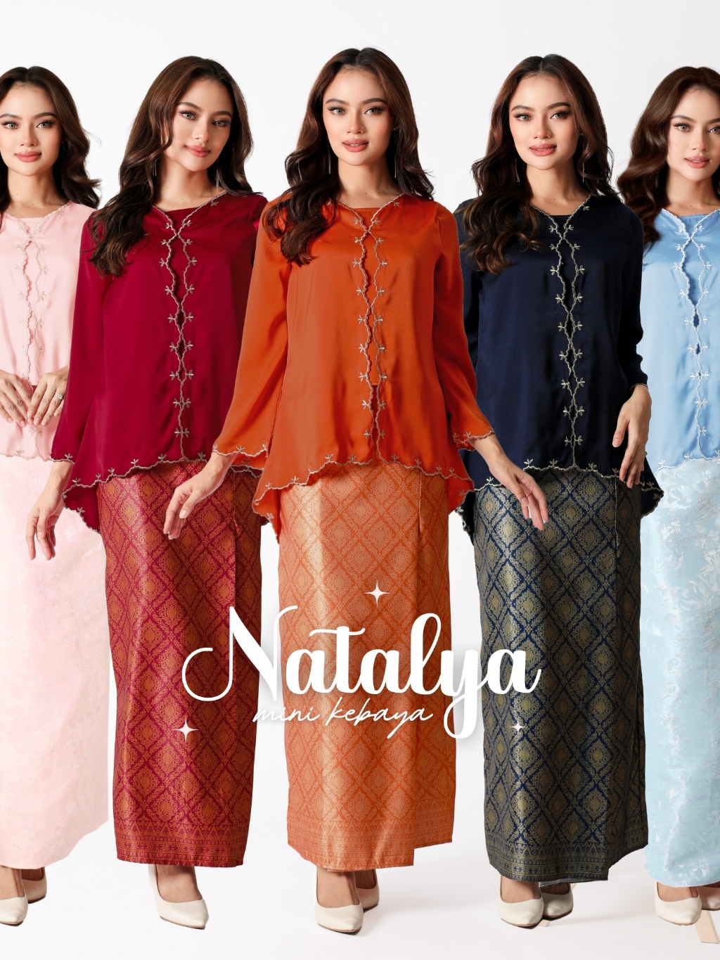 [NEESTYLE] NATALYA • Baju Raya 2024 Baju Kebaya Moden Satin Silk Sulam ...