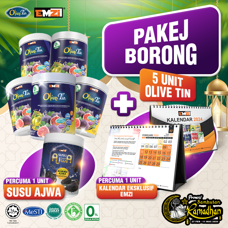 Emzi Olive Tin Serbuk Minuman Campuran Botani Buah Zaitun dan Buah Tin ...