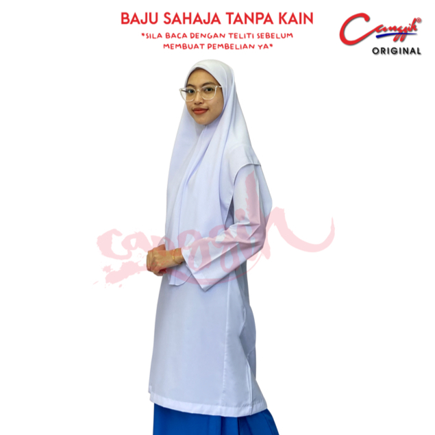 Canggih Baju Kurung Sekolah Perempuan - White - CG-CP 009 (BAJU SAHAJA) | Shopee Malaysia
