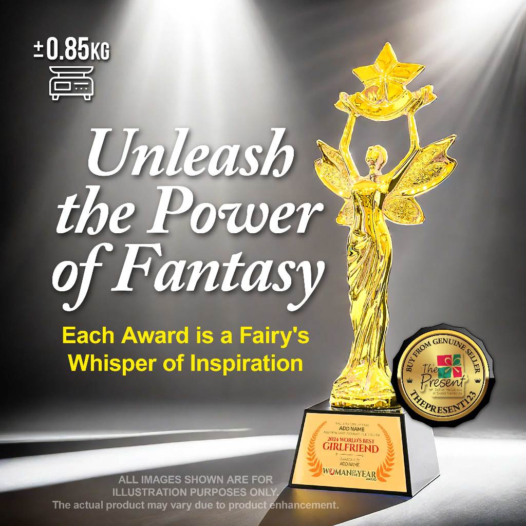 Enchanted Golden Beauty Queen Angel Resin Award Trophy with Custom Name ...