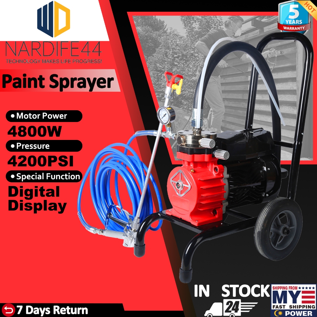 5-Year-Warranty 4800W Electric High Pressure Airless Sprayer Latex ...