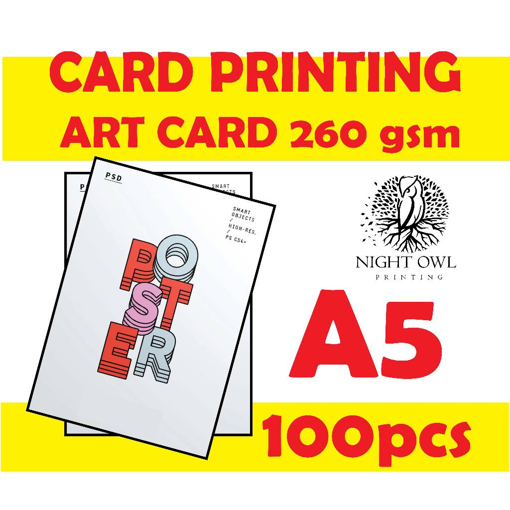 Card Printing 260gsm A5 Color Printing | Shopee Malaysia