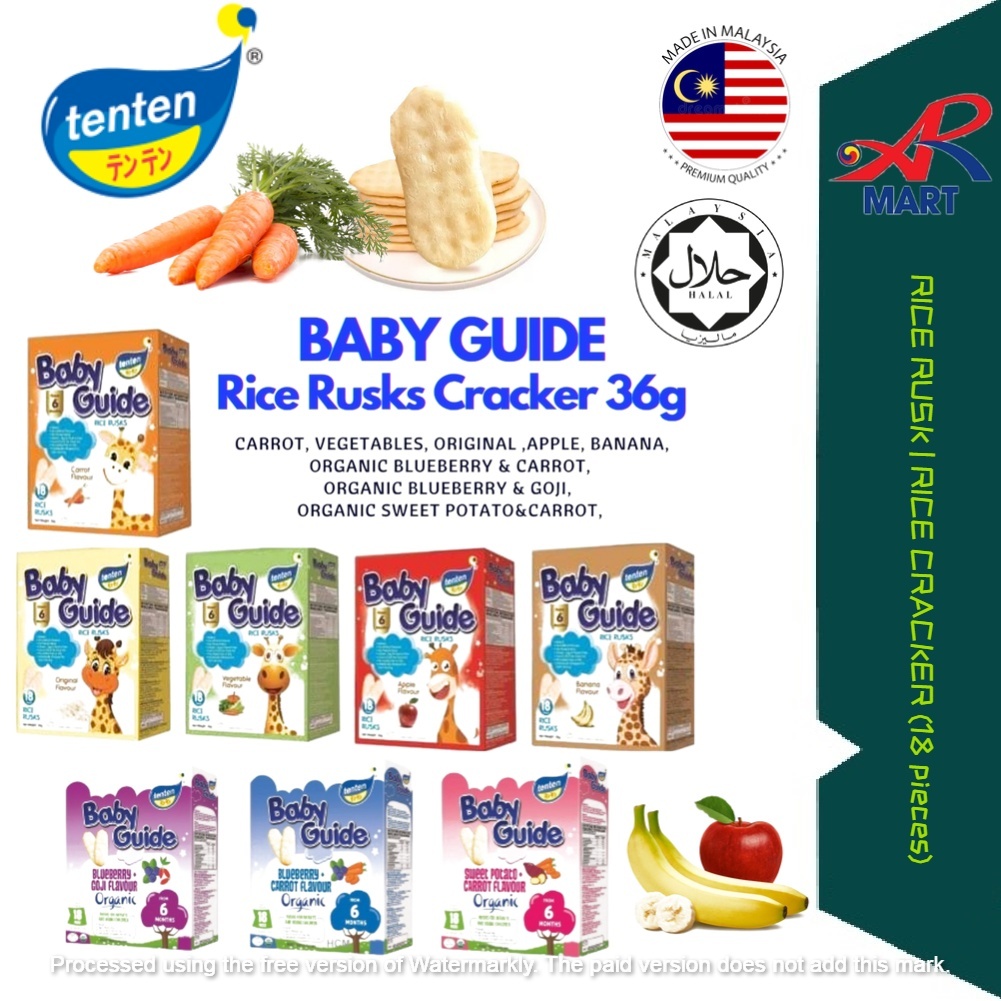 TENTEN BABY GUIDE – RICE RUSK | RICE CRACKER (18 pieces) 36g 6months ...