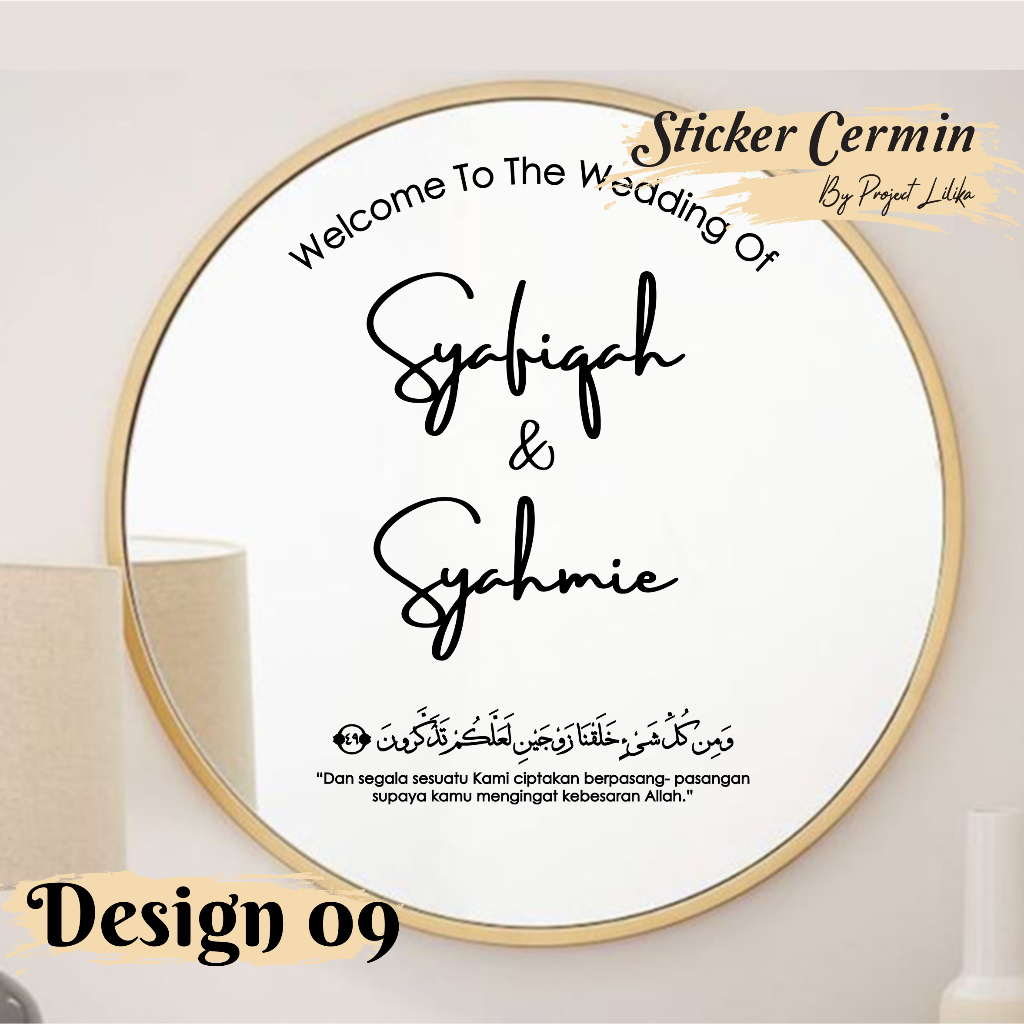 [PROMO] CUSTOM STICKER CERMIN WELCOME ROUND MIRROR PERSONALIZE DESIGN ...