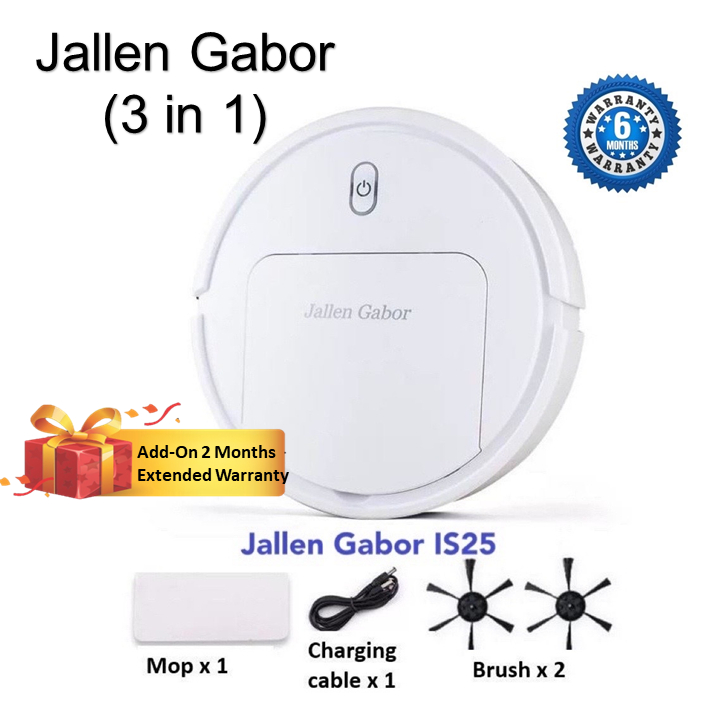 Jallen Gabor Robot Vacuum IS25 (3in1) / IS25A (5in1) Intelligent Vacuum ...